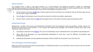 Xamarin vs. native script which one is the ideal cross-platform ...