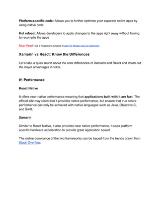 Xamarin vs react native 5 step comparison guide 2021 | PDF | Web ...