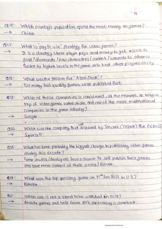 NOTES - Introduction to Video Game Industry | PDF