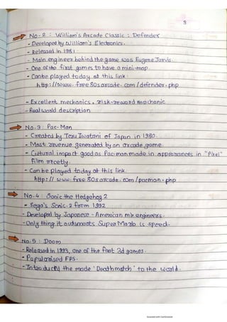 NOTES - Introduction to Video Game Industry | PDF