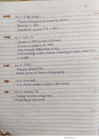 NOTES - Introduction to Video Game Industry | PDF