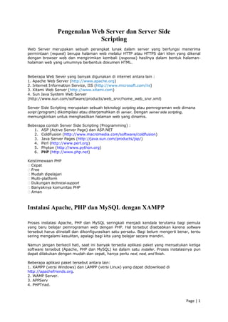 Xampp Untuk Pemula | PDF