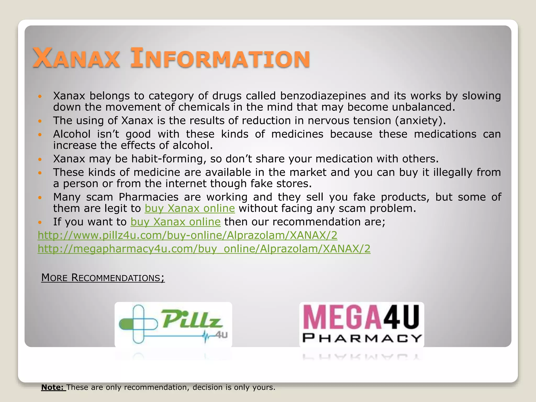 Xanax Medication | PPTX