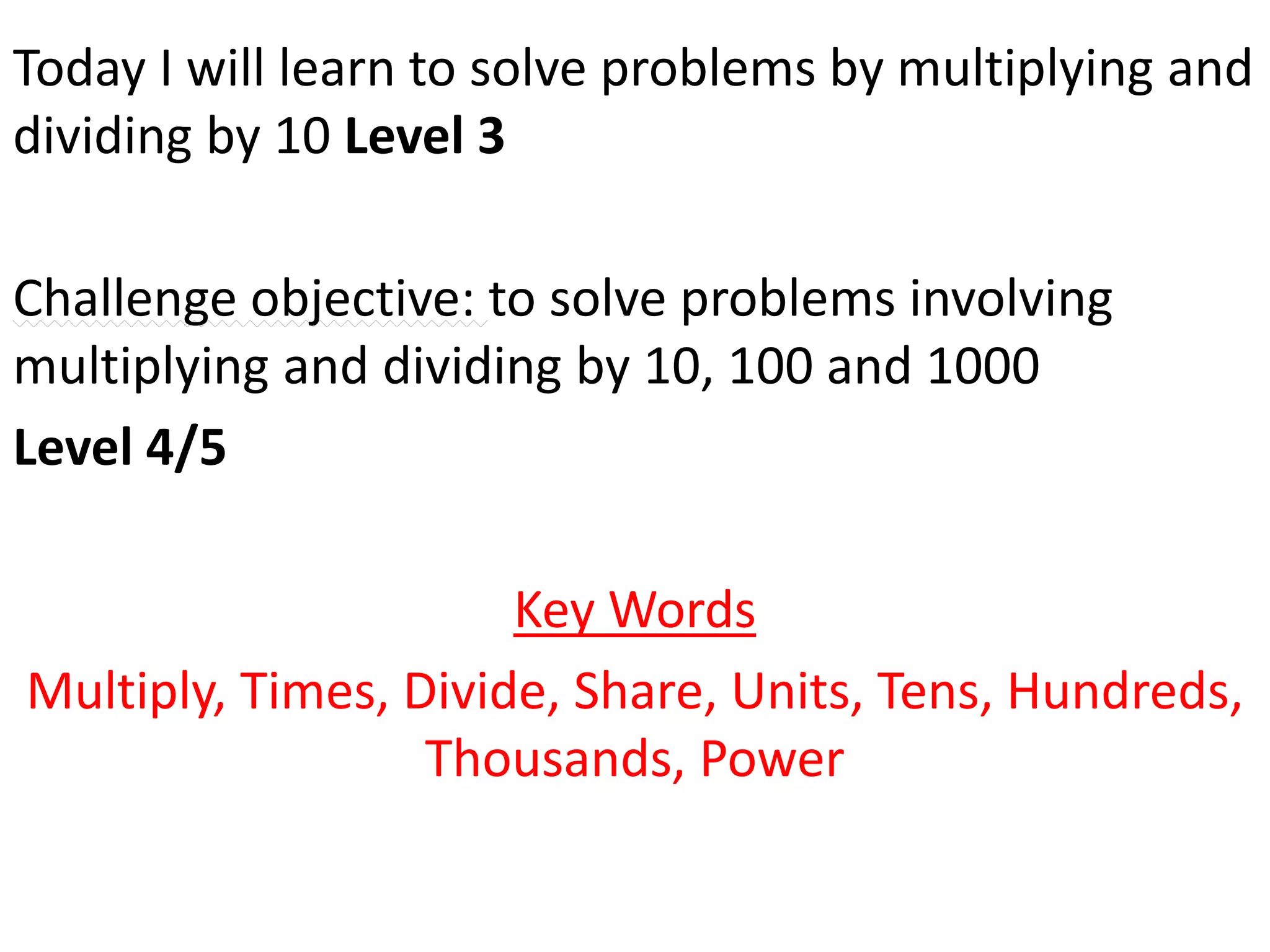 X and dividing by powers of 10 | PPTX