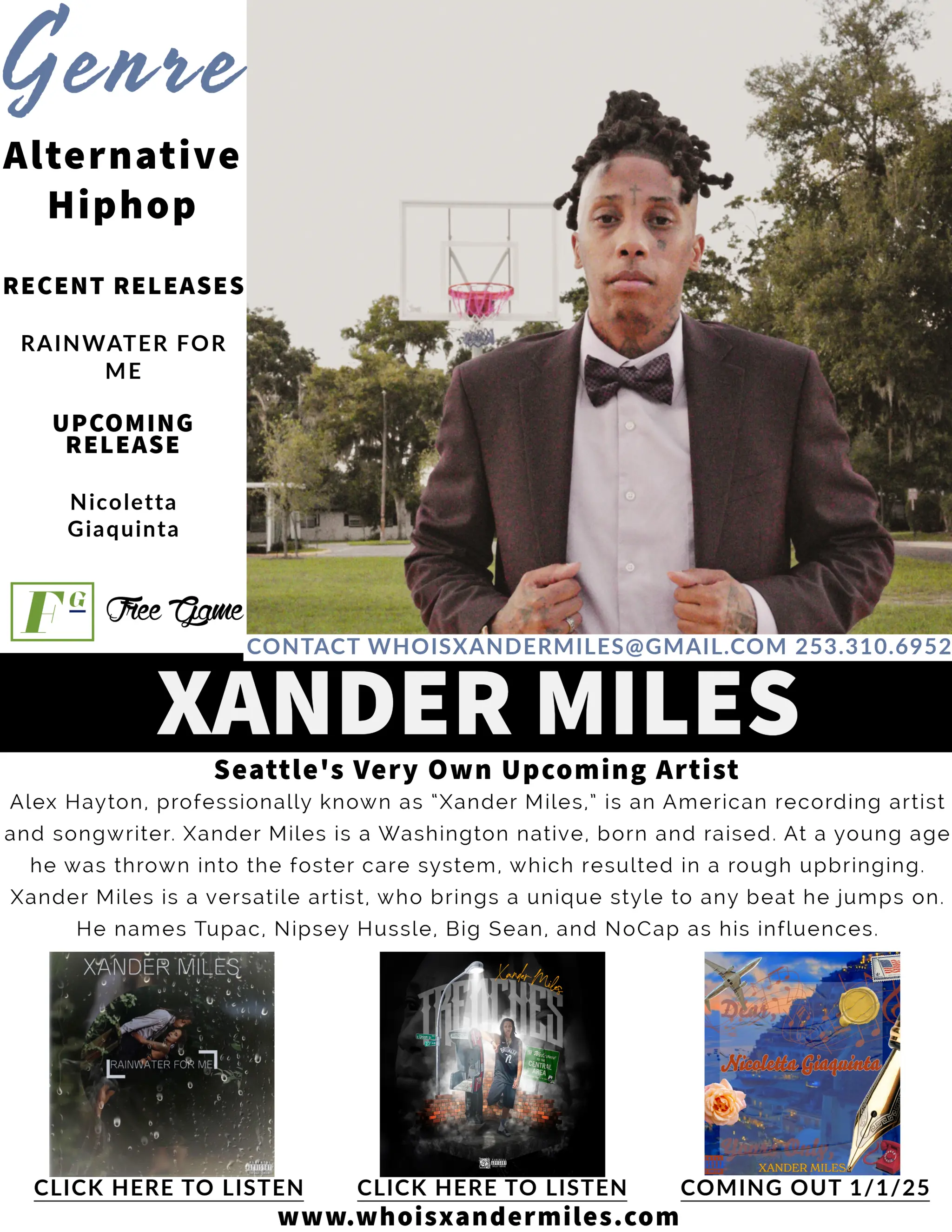 Xander Miles One Sheet "Music Marketing" | PDF
