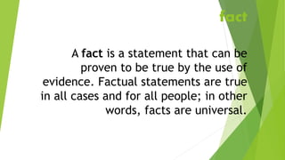 Fact and Opinion | PPT