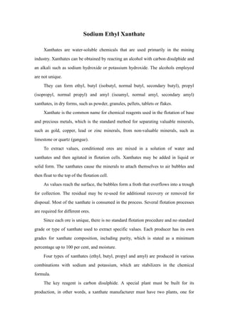Sodium Ethyl Xanthate | PDF | Chemistry | Science