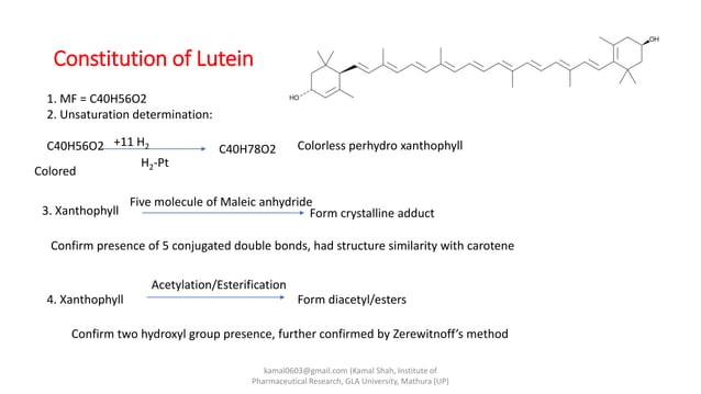 Xanthophylls | PPTX | Chemistry | Science