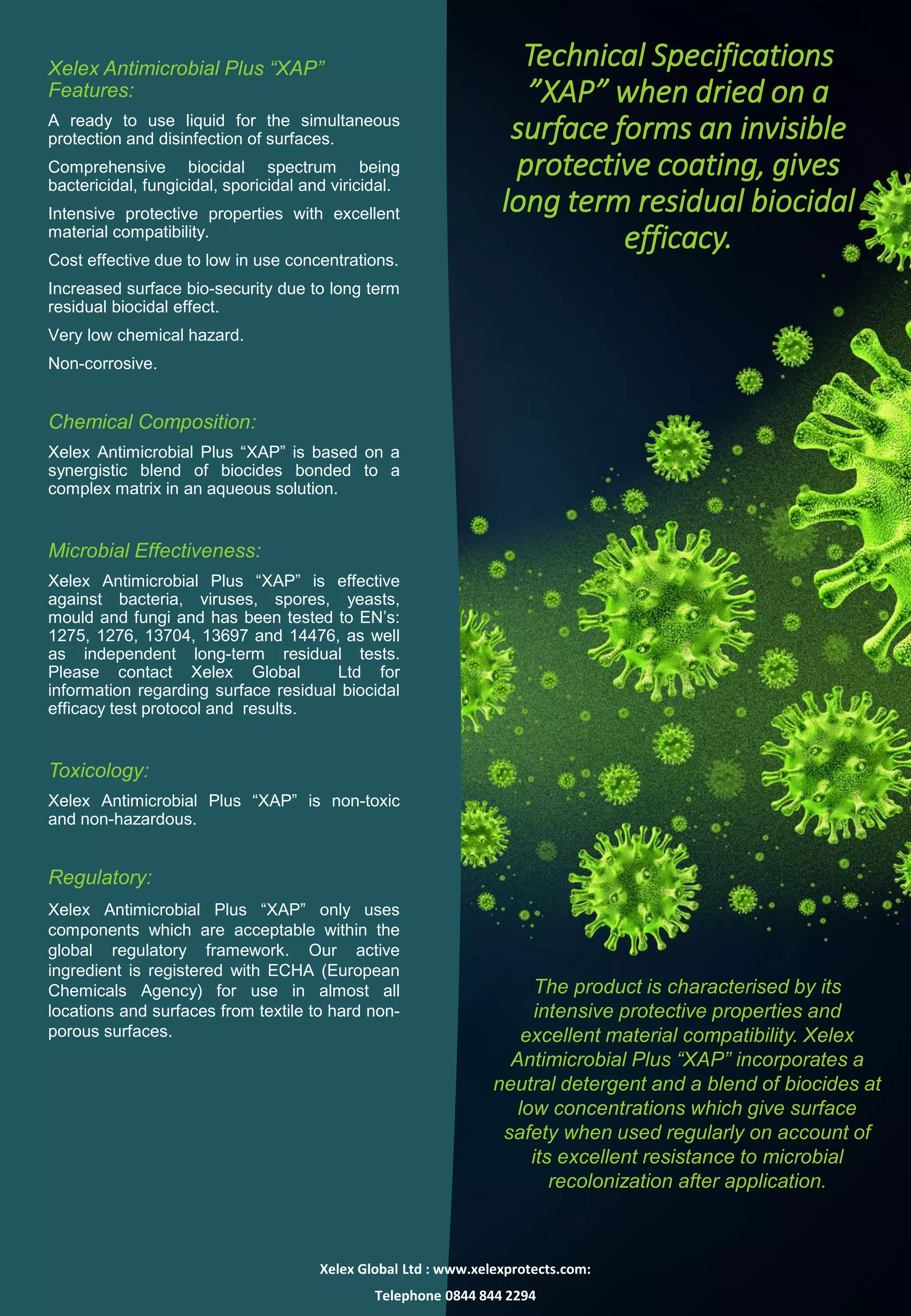 XAP - Long Term Antimicrobial Coating and disinfectant. | PDF