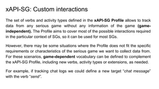 xAPI Application Profile for Serious Games | PPT