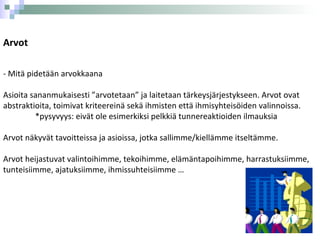 Arvot ja tavoitteet | PPT