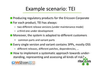 RISCOSS presented at OW2con'13 "Managing risks in OSS adoption: the RISCOSS approach" | PPT