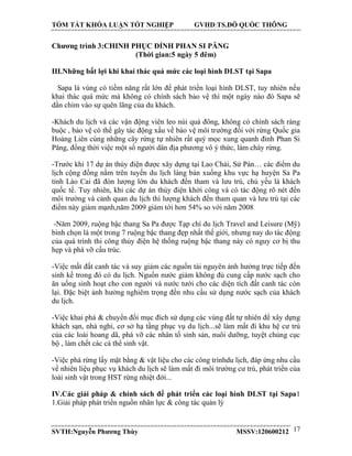 Xay dung dinh huong cac loai hinh du lich sinh thai tai sapa doi voi khach du lich quoc te | PDF