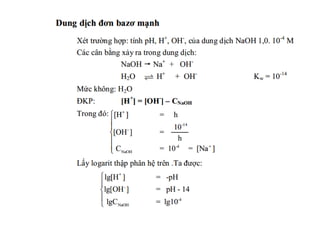 Xay dung gian do logarit nong do cua cac dung dich don axit don bazo | PDF