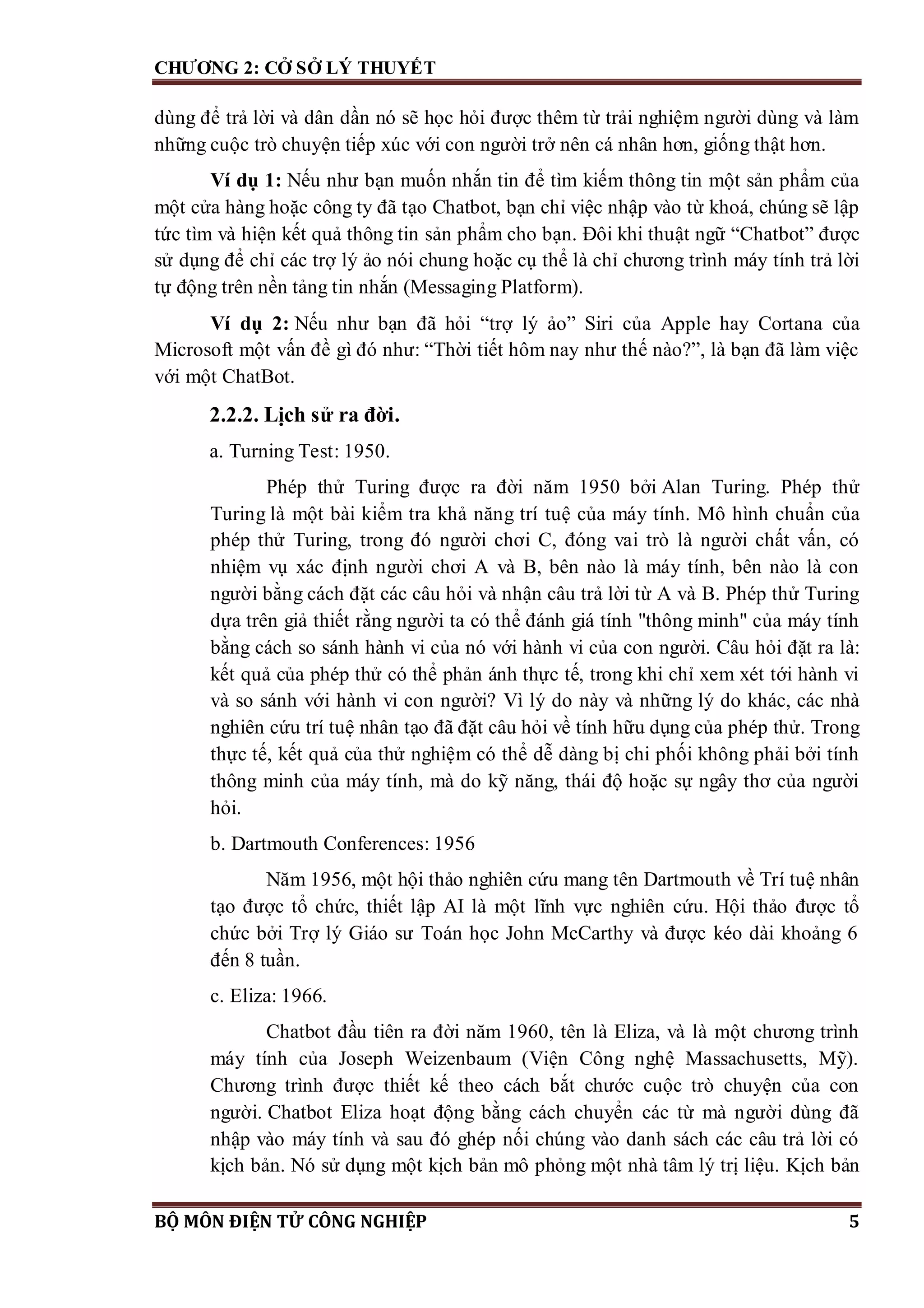 Đề tài: Xây dựng hệ thống Chatbots tự động, HAY, 9đ | PDF