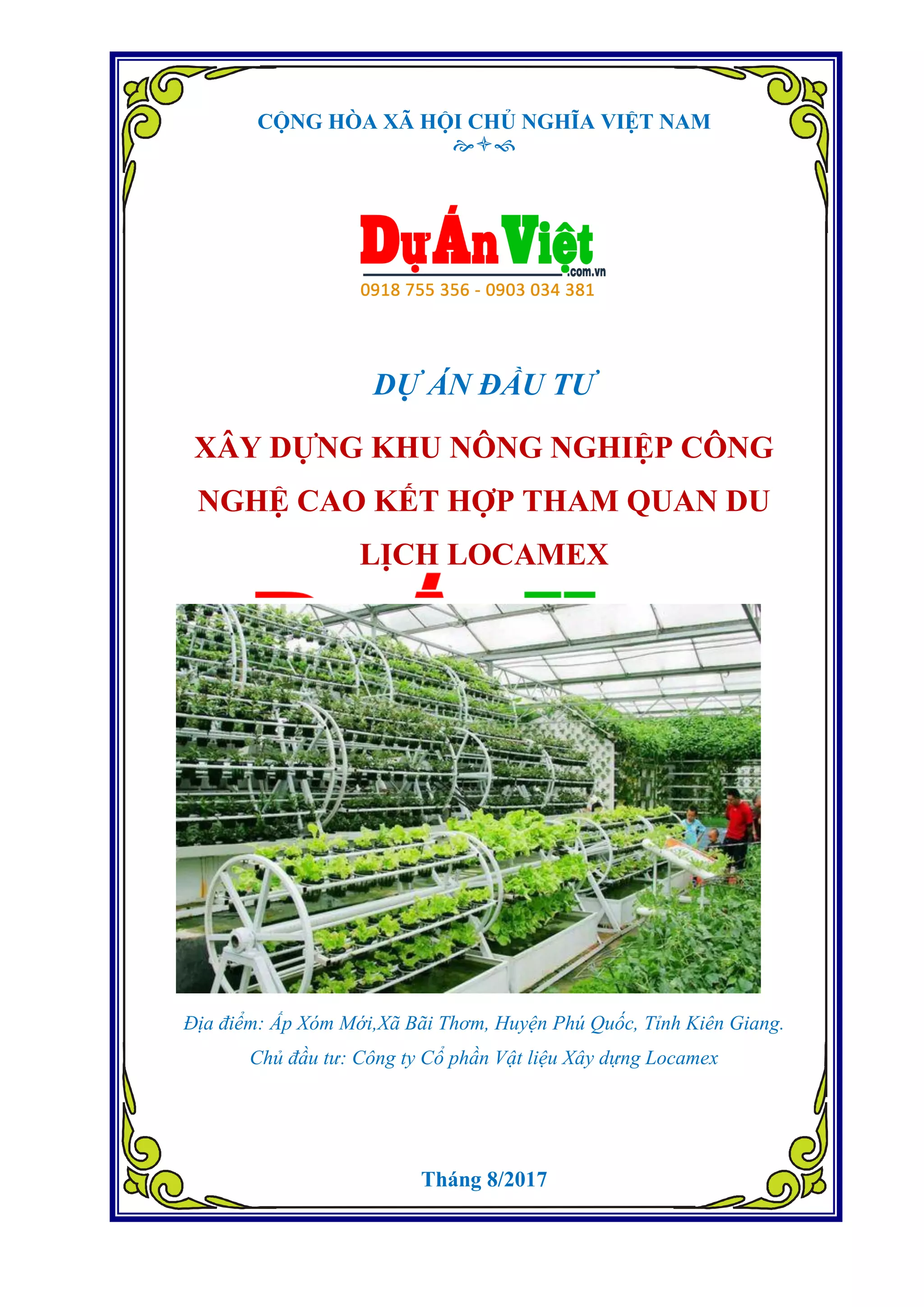 Xây dựng Khu Nông Nghiệp Công Nghệ Cao Kết Hợp Du Lịch Locamex tỉnh Kiên Giang | PICC www ...