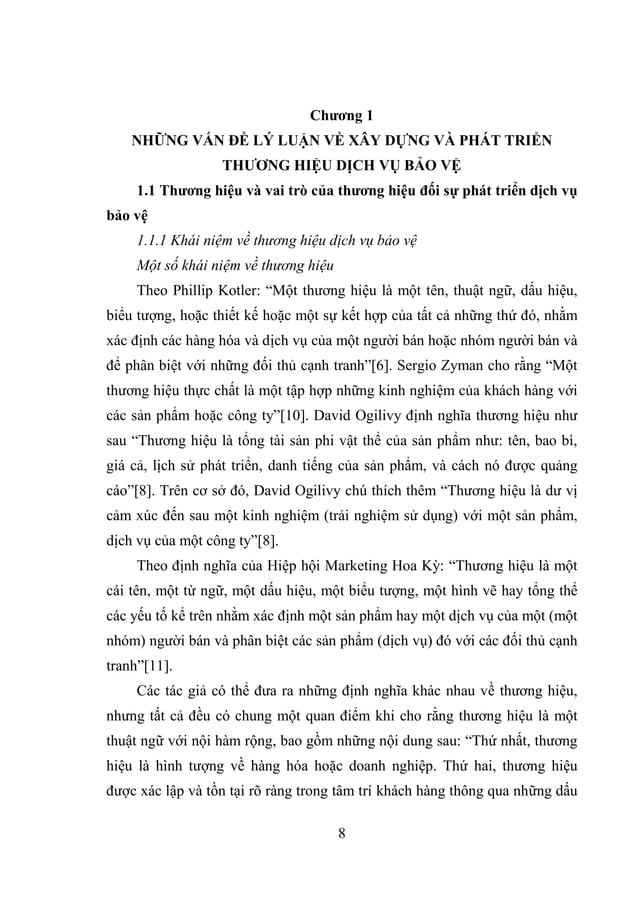 Luận văn: Xây dựng và phát triển thương hiệu dịch vụ bảo vệ Thịnh An MIỄN PHÍ HOT | PDF