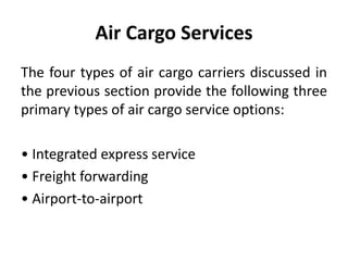 Air cargo overview ppt | PPTX