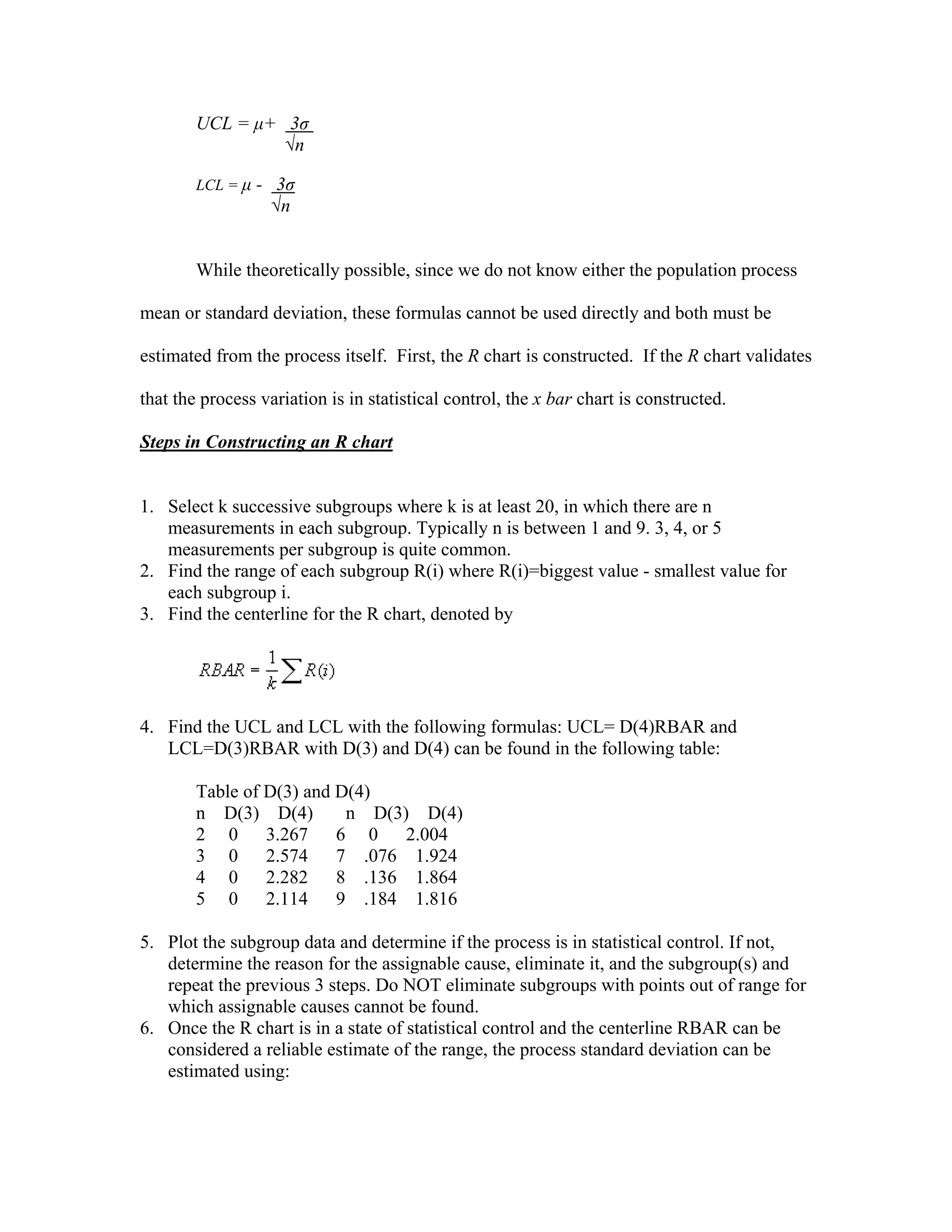 X Bar R Charts | PDF