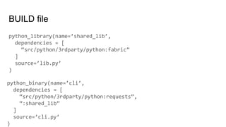 Python Pants Build System for Large Codebases | PPT