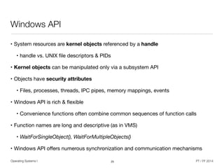 Operating Systems 1 (4/12) - Architectures (Windows) | PDF