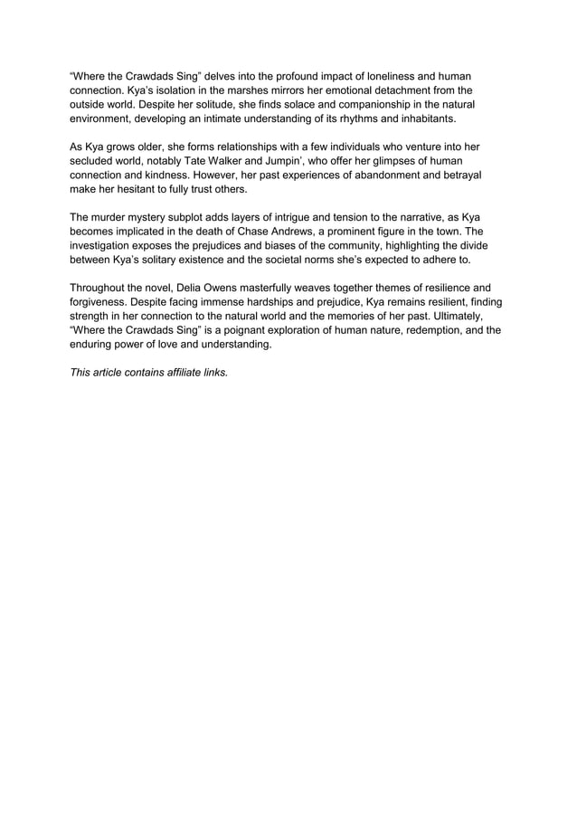 Where the crawdads sing review | DOCX