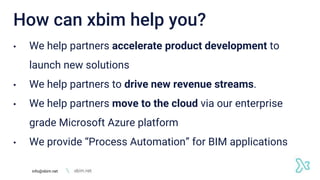 xbim Flex: taking the xbim toolkit into the cloud | PPTX