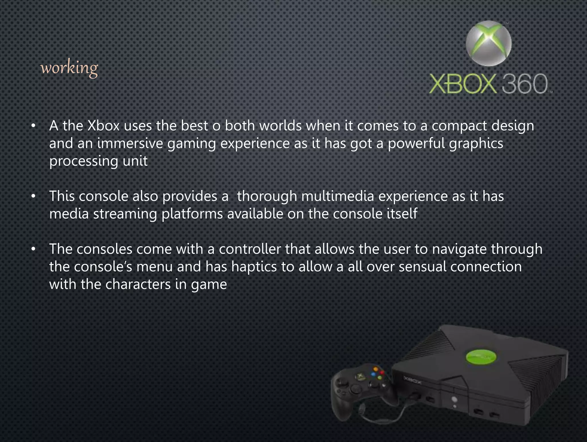 XBOX 360 readymade ppt | PPTX | Home Entertainment Systems | Consumer Electronics