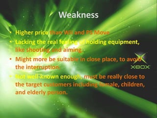 Xbox360 kinect swot(charlotte 徐華蓉) | PPTX