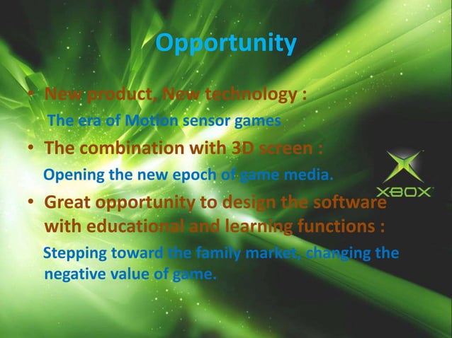 Xbox360 kinect swot(charlotte 徐華蓉) | PPT