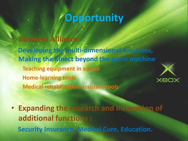 Xbox360 kinect swot(charlotte 徐華蓉) | PPT