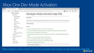 Xbox One Dev Mode | PPTX