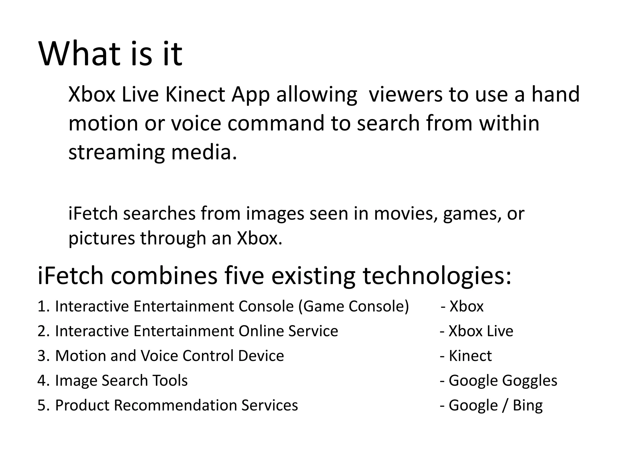 iFetch for xbox Kinect | PPT