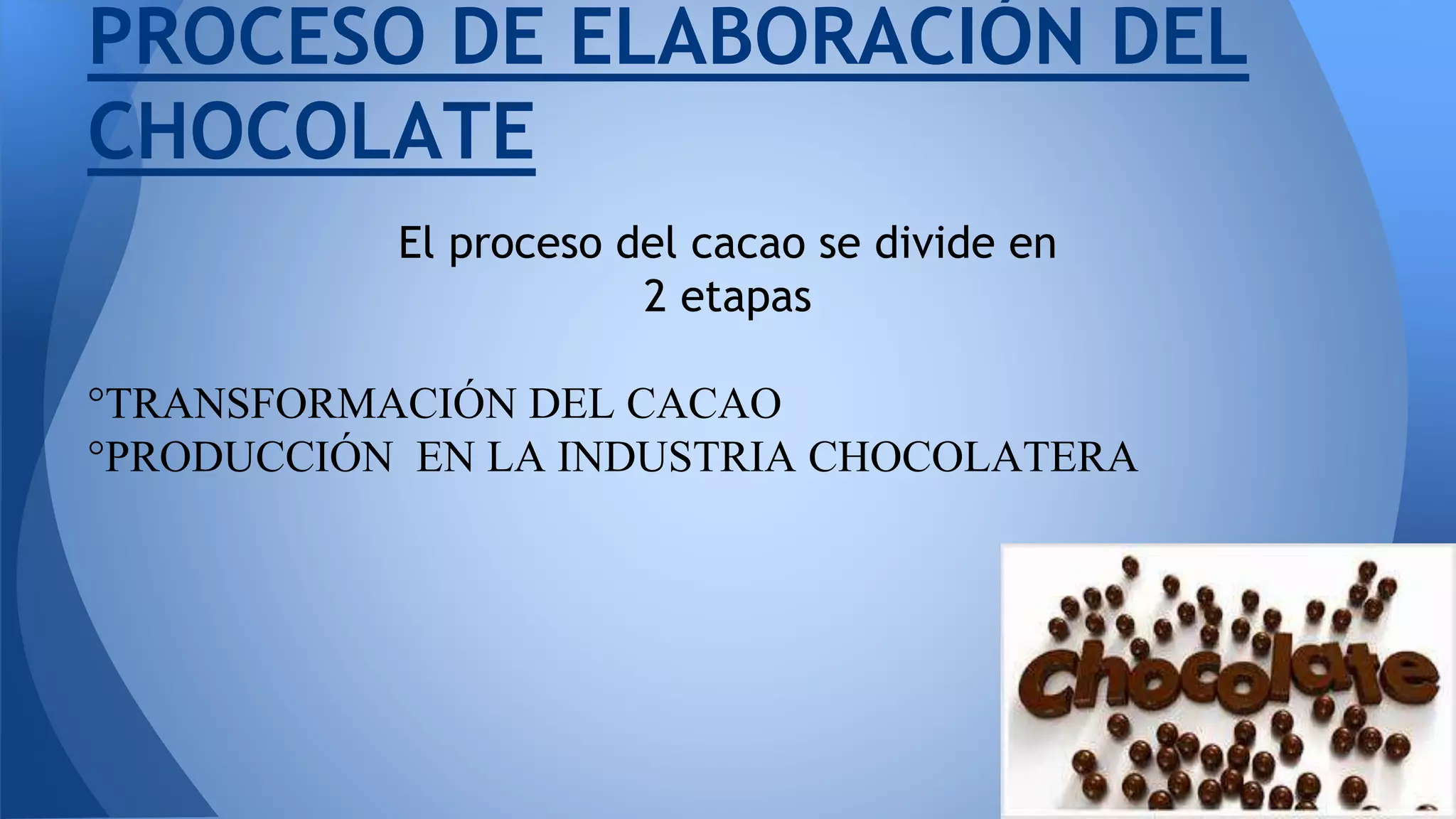 PROCESO PRODUCTIVO DEL CHOCOLATE | PPTX
