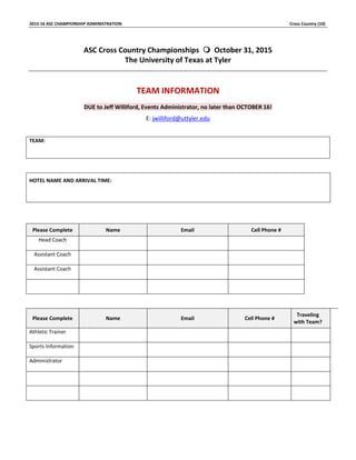 ASC Cross Country Administration Guide | PDF | College Sports | Sports