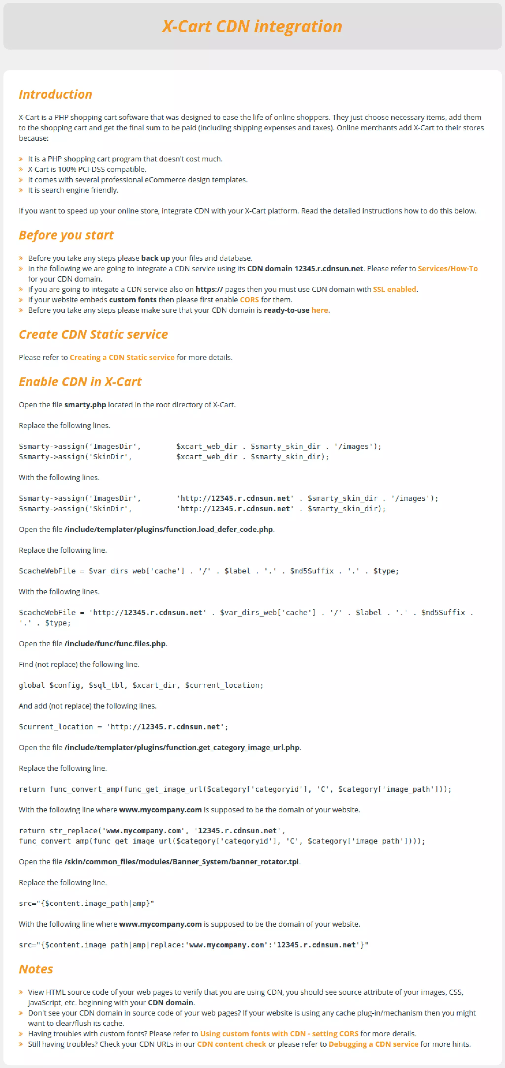Guide for X-cart integration with CDN | PDF