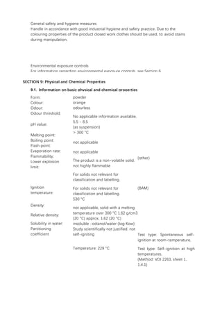 Pigment orange 64 gp cas 72102 84-2 material safety data sheet msds sds ...