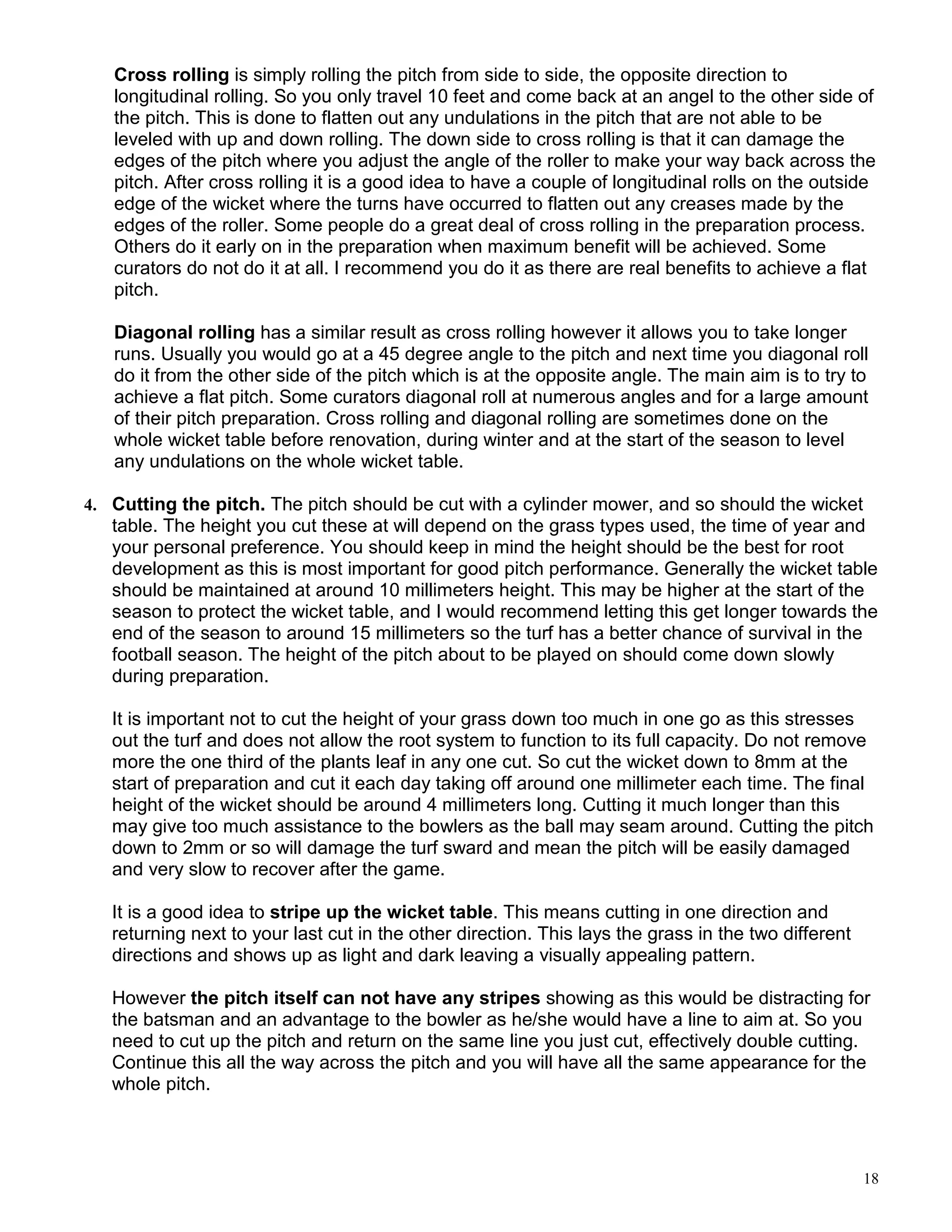 Basic guide to turf cricket pitch preparation | PDF