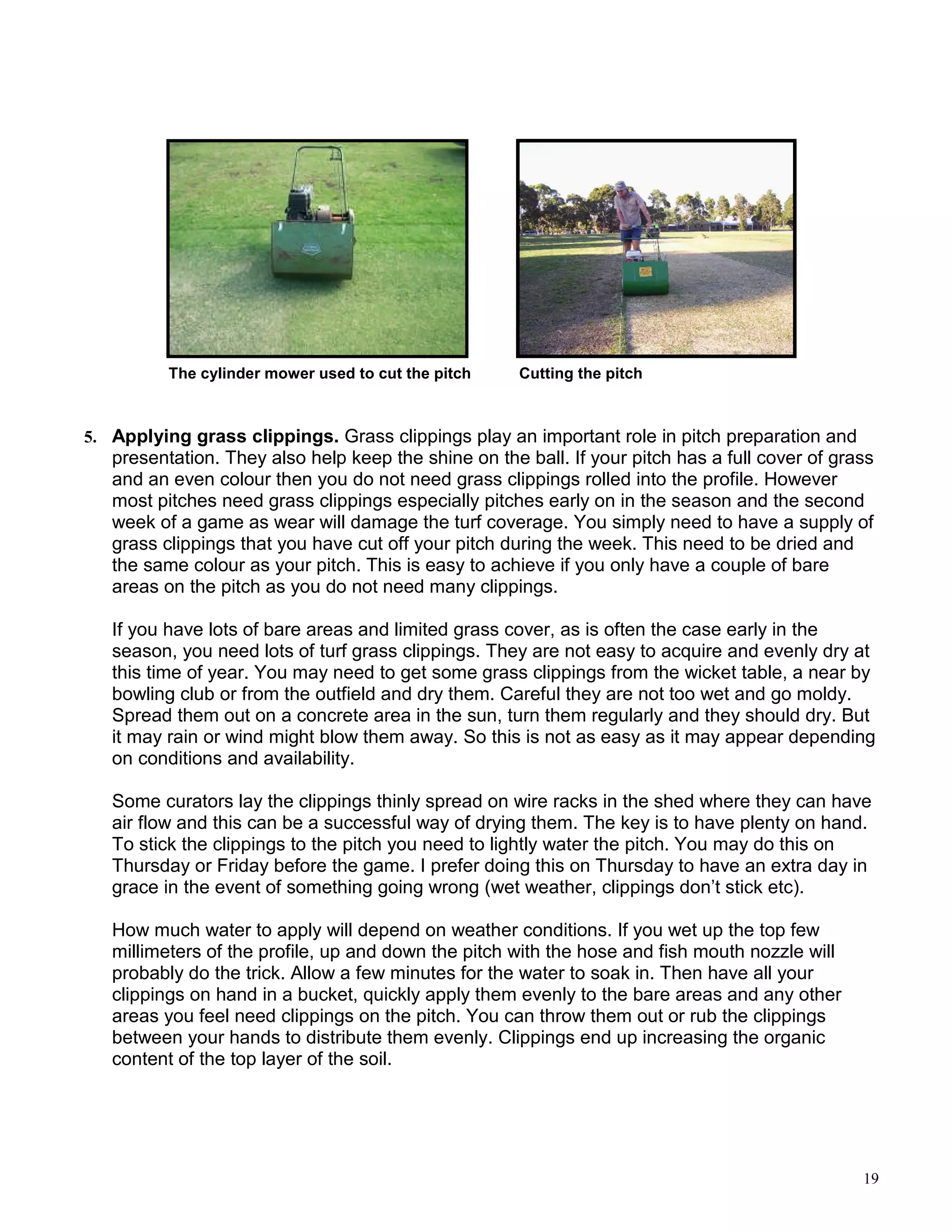 Basic guide to turf cricket pitch preparation | PDF | Gardening | Home ...