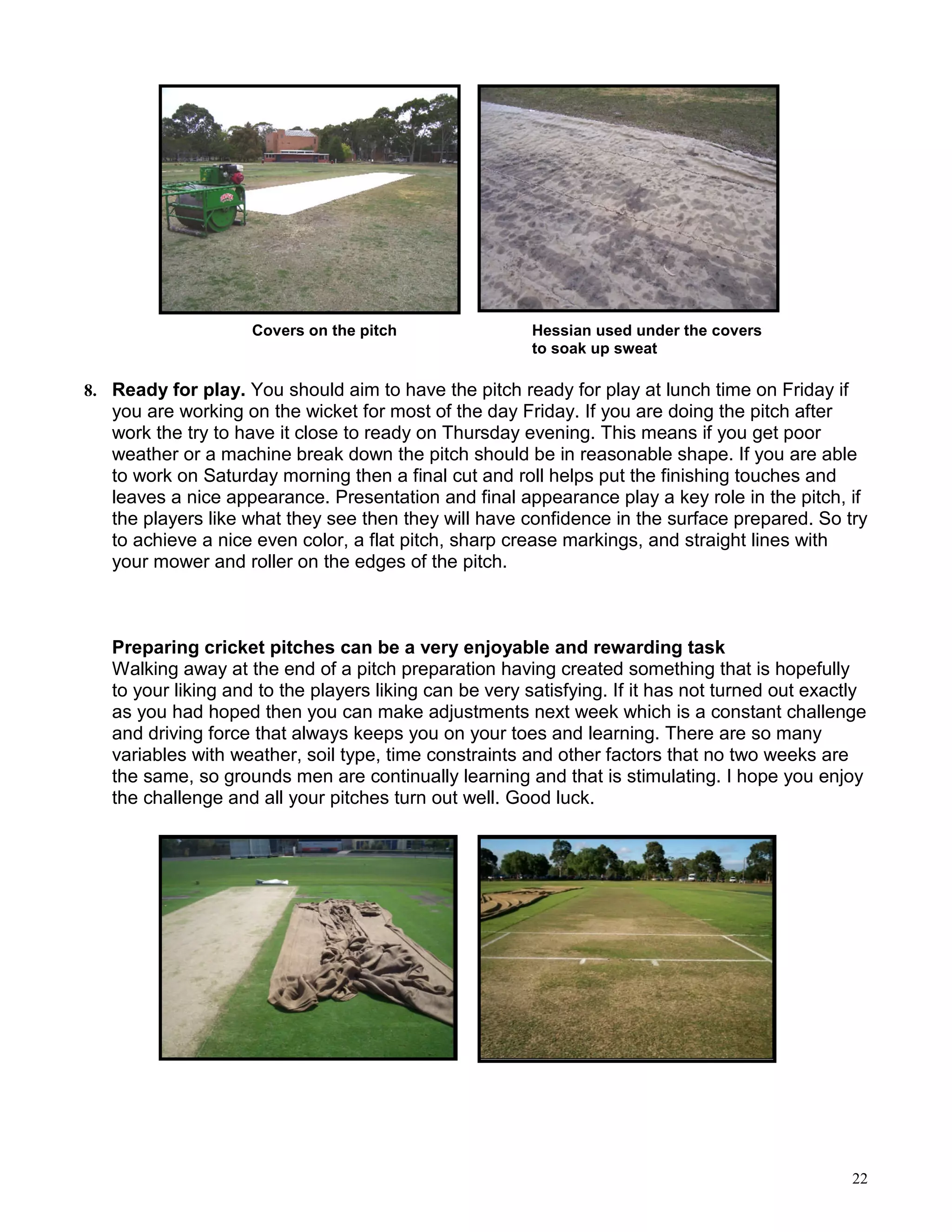 Basic guide to turf cricket pitch preparation | PDF
