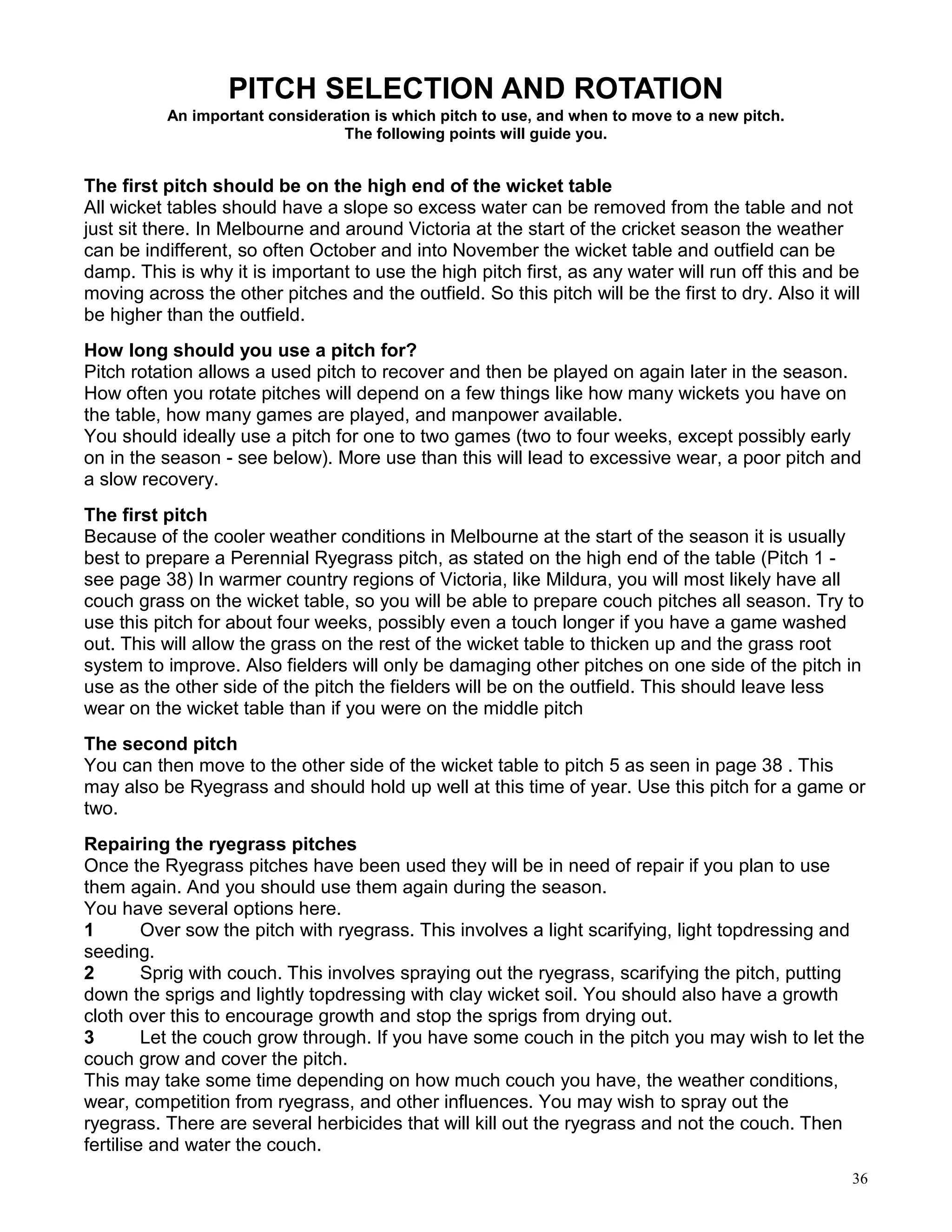Basic guide to turf cricket pitch preparation | PDF