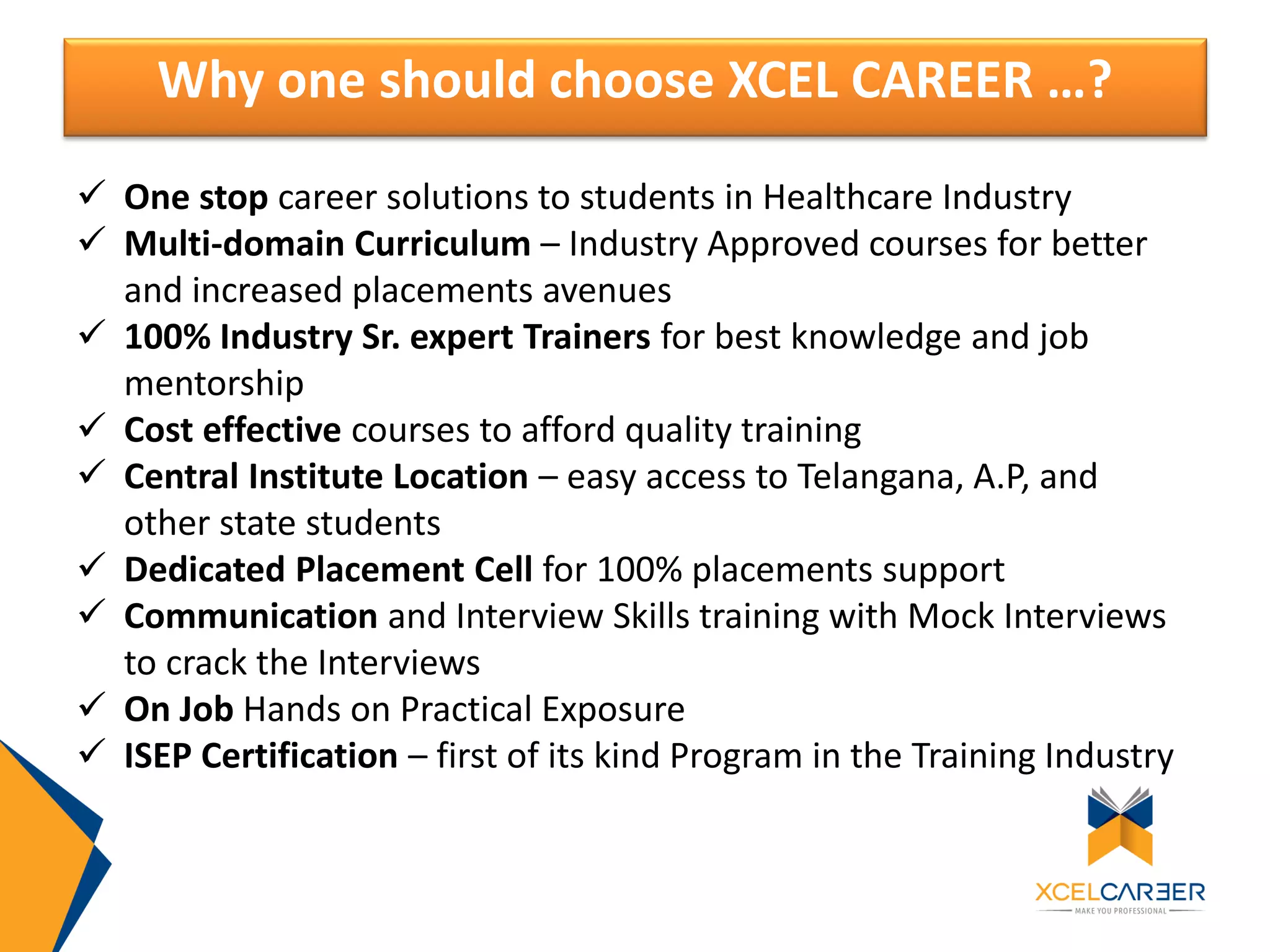 Xcel career academy profile slideshare ppt | PPT