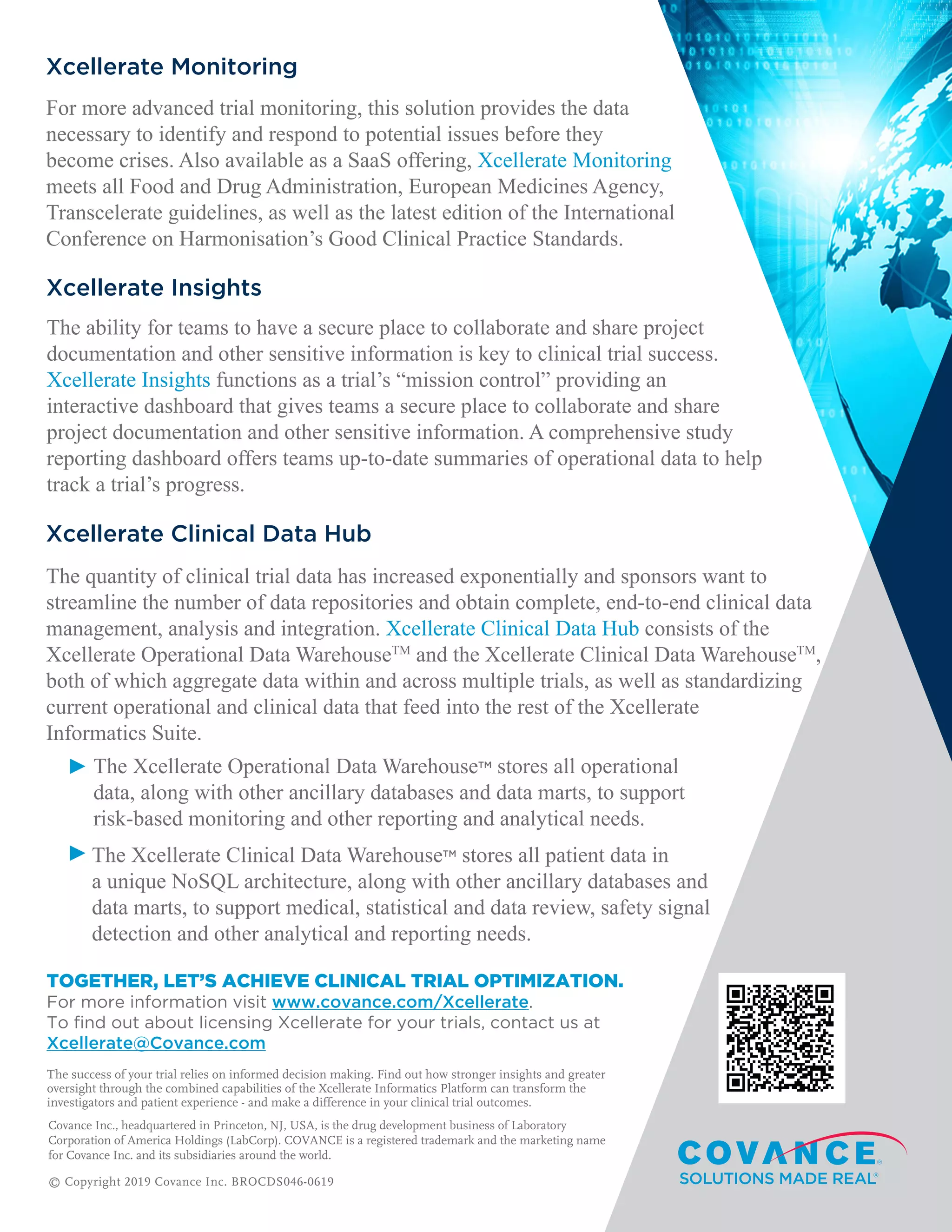 Xcellerate Brochure - Successful Clinical Trials Begin and End with the Right Data. | PDF