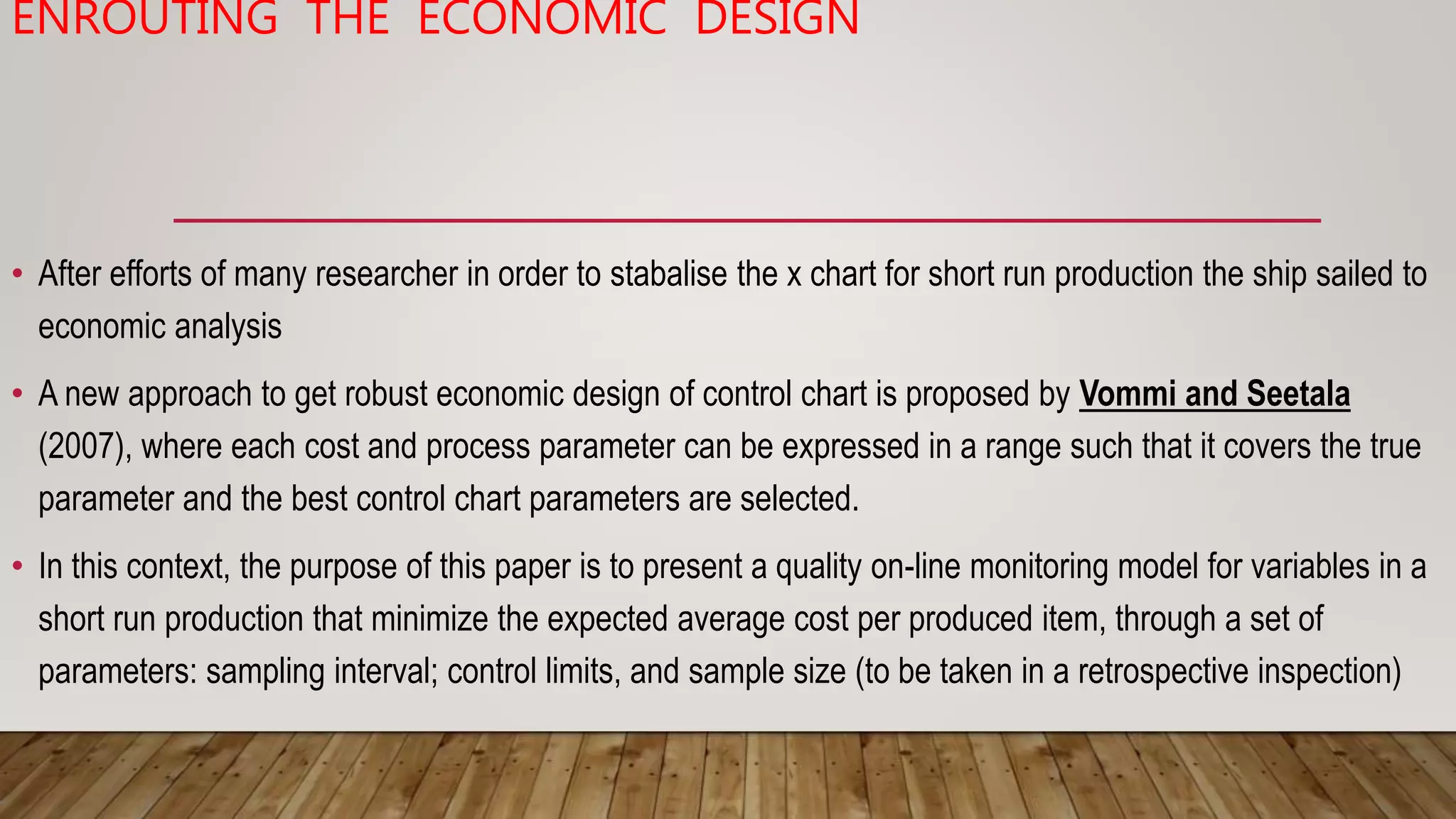 Economic design of X chart for short run production | PPT