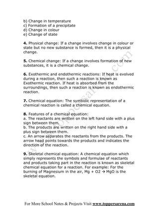 X chemistry full notes chapter 1 | PDF