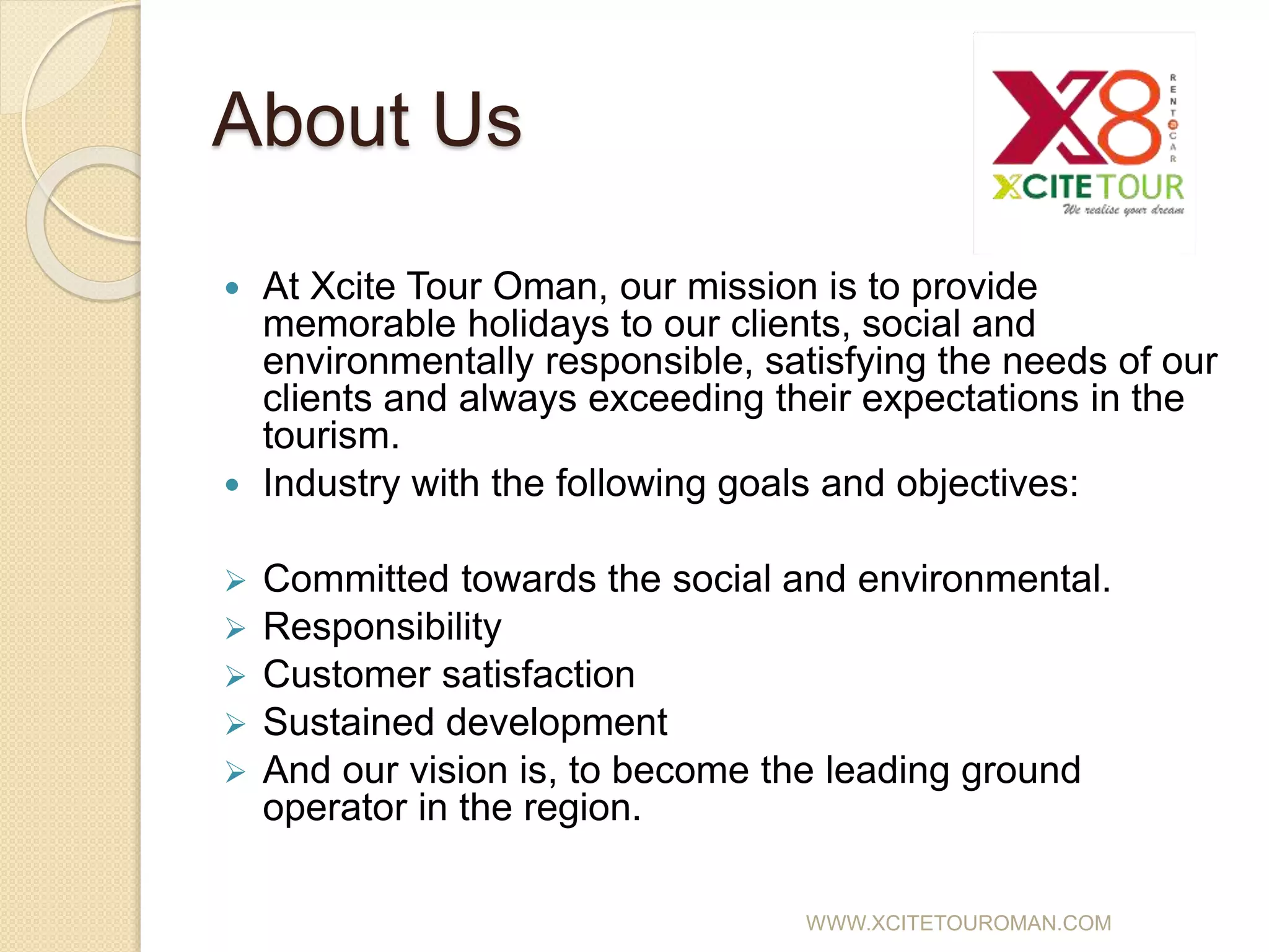Xcite tour oman introduction | PPT