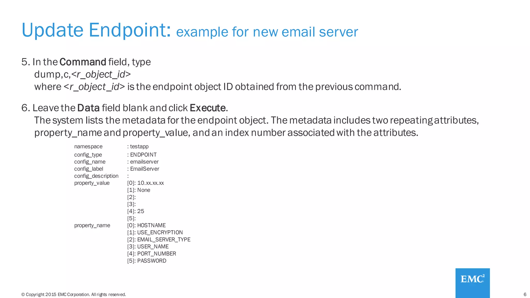 EMC Documentum - xCP.x Updating Endpoint | PDF