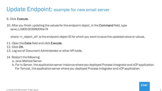 EMC Documentum - xCP.x Updating Endpoint | PDF