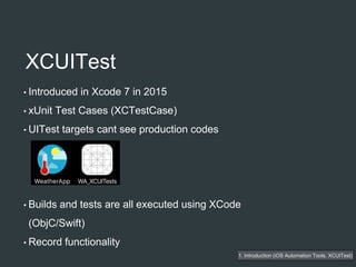 iOS Automation: XCUITest + Gherkin | PPTX
