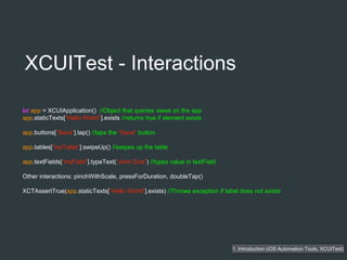 iOS Automation: XCUITest + Gherkin | PPTX